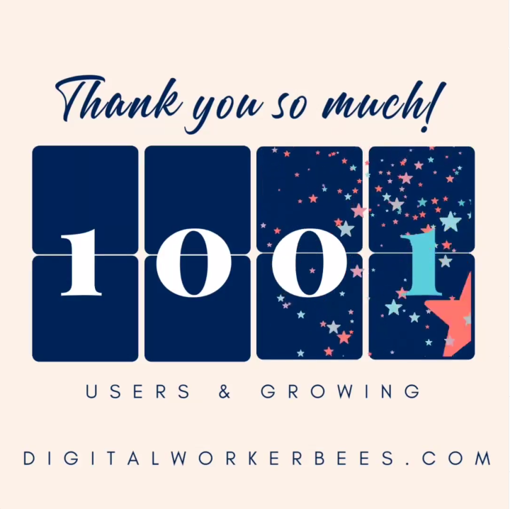 Celebrating 1000 Users: A Big Thank You from Digital WorkerBees ...